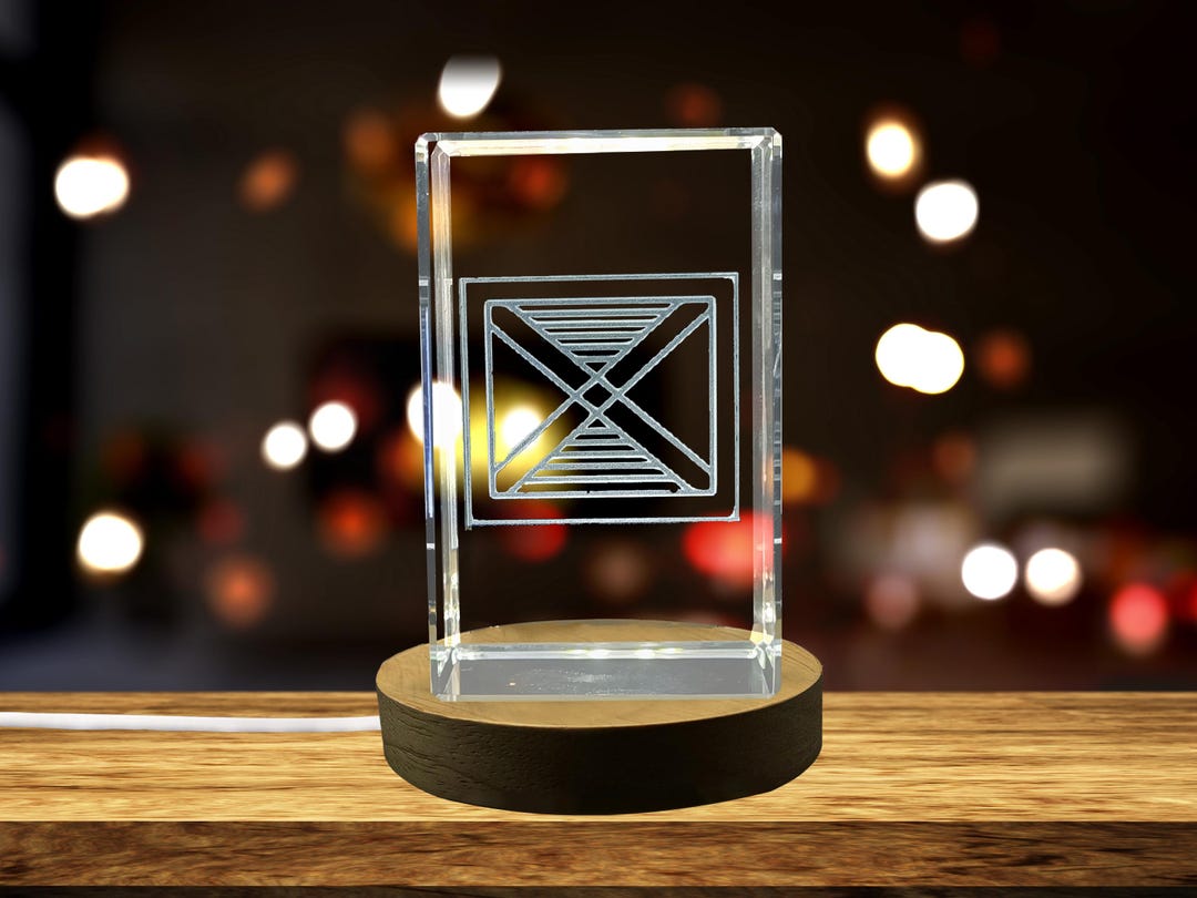 Mframadan Recognition Crystal Trophy – 3D Engraved Adinkra Symbol of ...