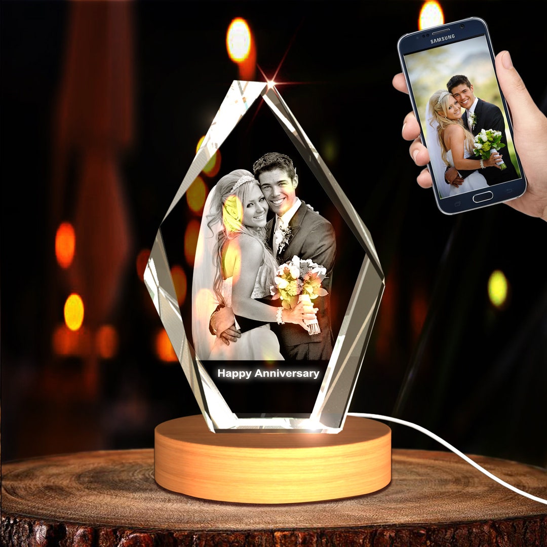 3D Photo Engraved Crystal Iceberg: Personalized Memorial Gift - Etsy