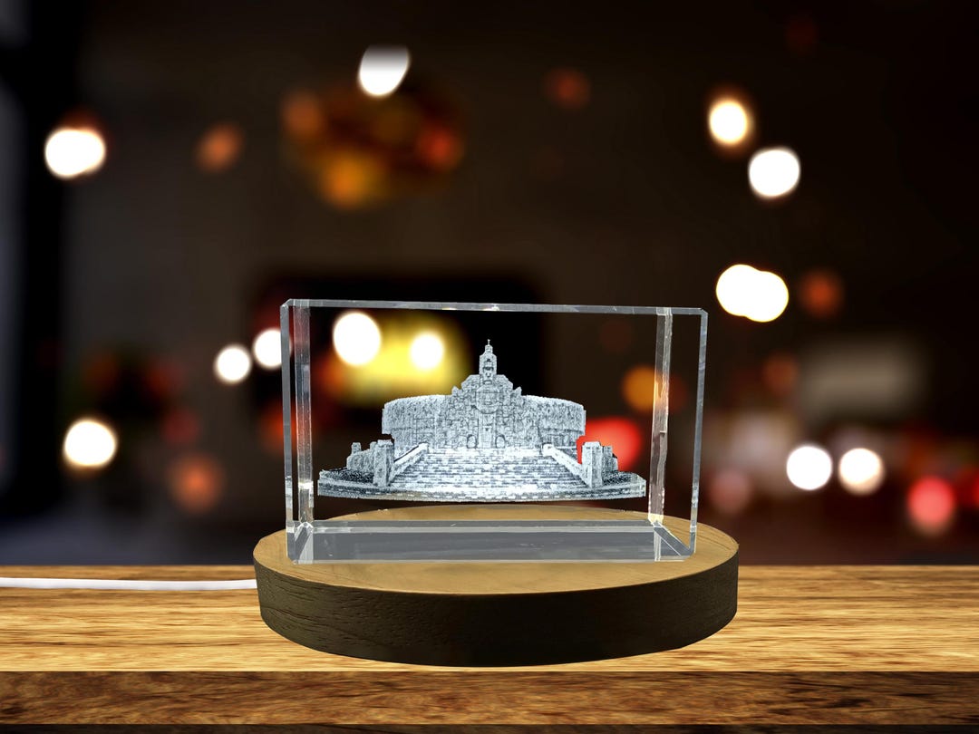 3D Engraved Crystal Monument: Fatherland Sculpture With LED Base - Etsy