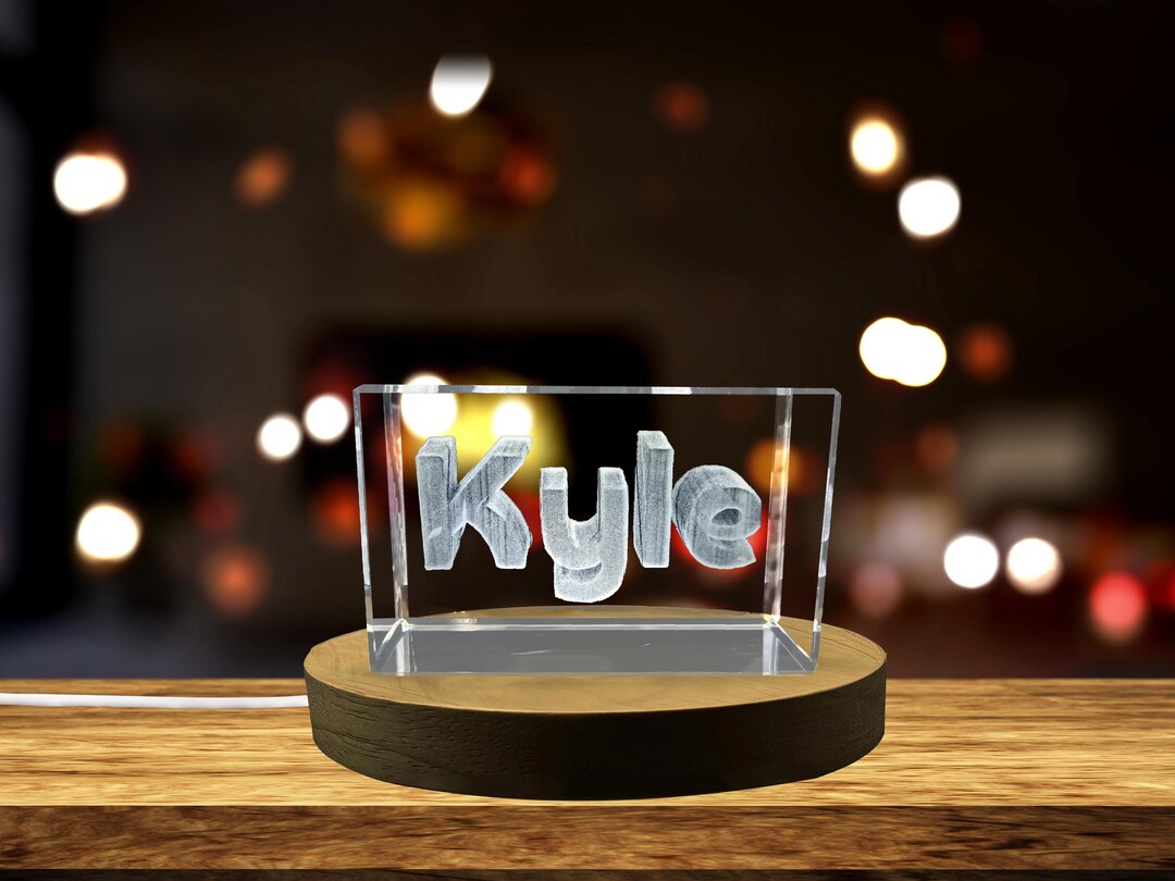 Kyle| Names Art 3D Engraved Crystal - Etsy