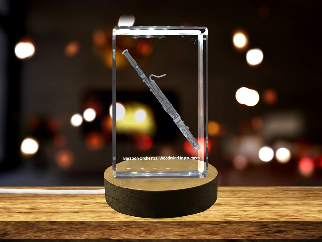 Bassoon 3D Engraved Crystal Home Decor Gift - Unique Recognition Gift ...