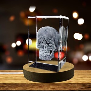 Human Skull 3D Engraved Crystal Novelty Decor - Etsy