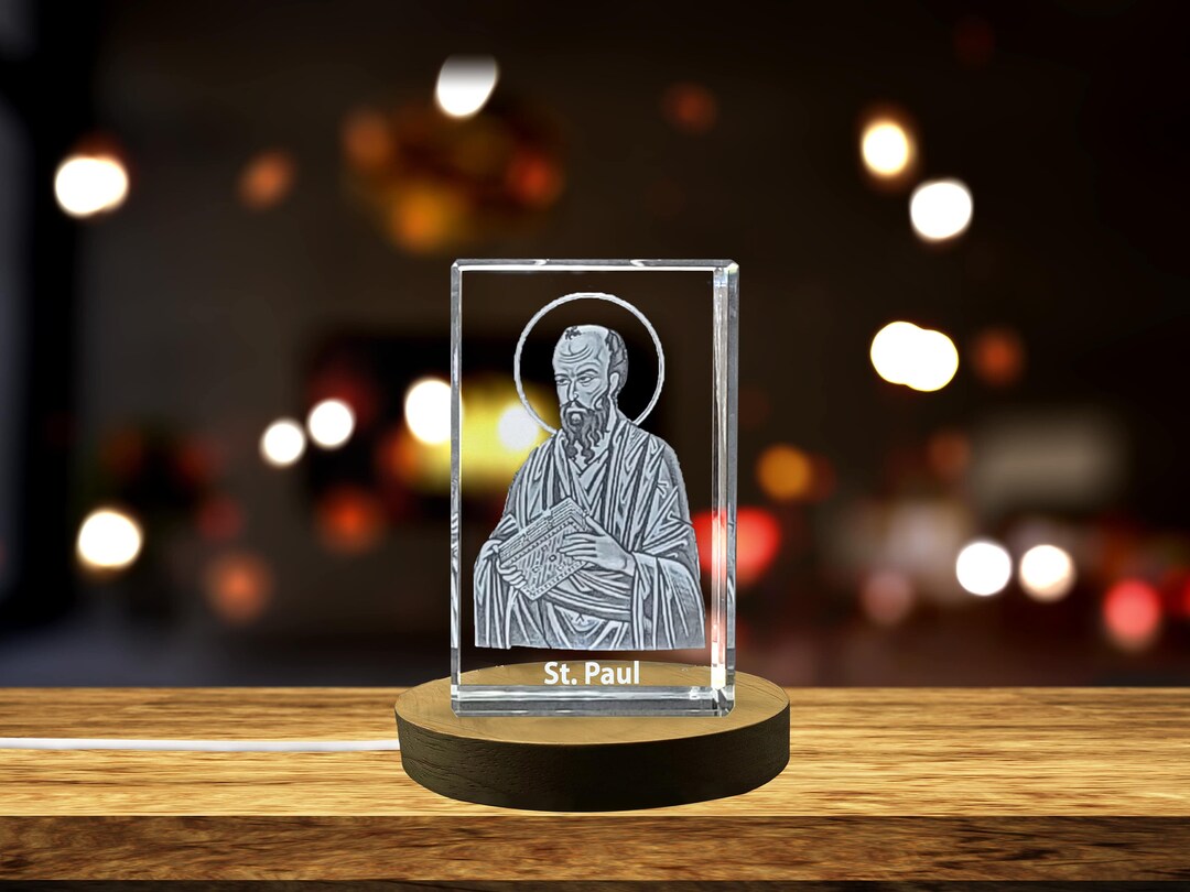 St. Paul | Patron Saint of Writers Gift | Religious 3D Engraved Crystal ...