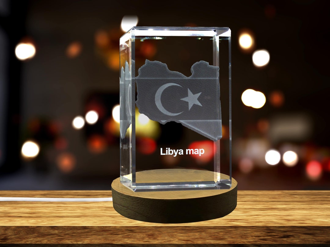 Libya 3D Engraved Crystal 3D Engraved Crystal Keepsake/gift/decor ...