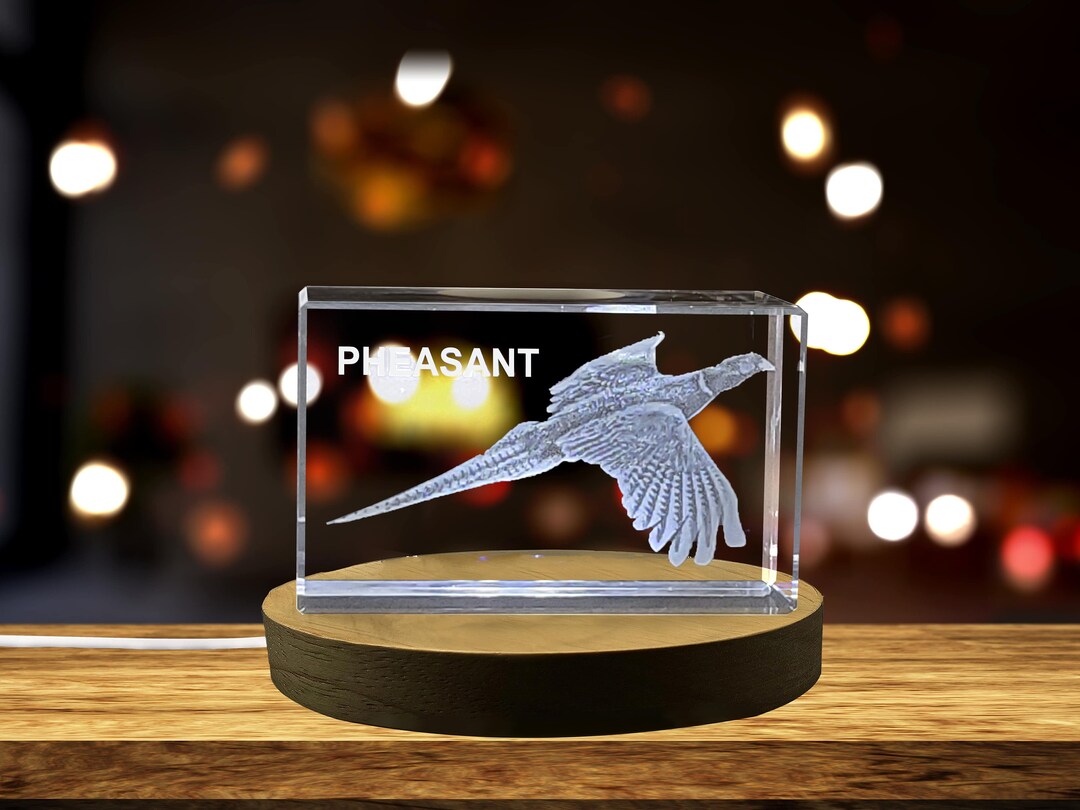 Pheasant Majesty | 3D Engraved Crystal Keepsake | Unique Recognition ...