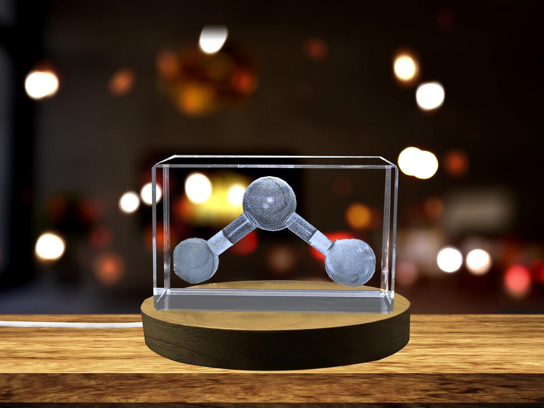 3D Water Molecule Crystal Trophy – Engraved Science Model, Molecular ...