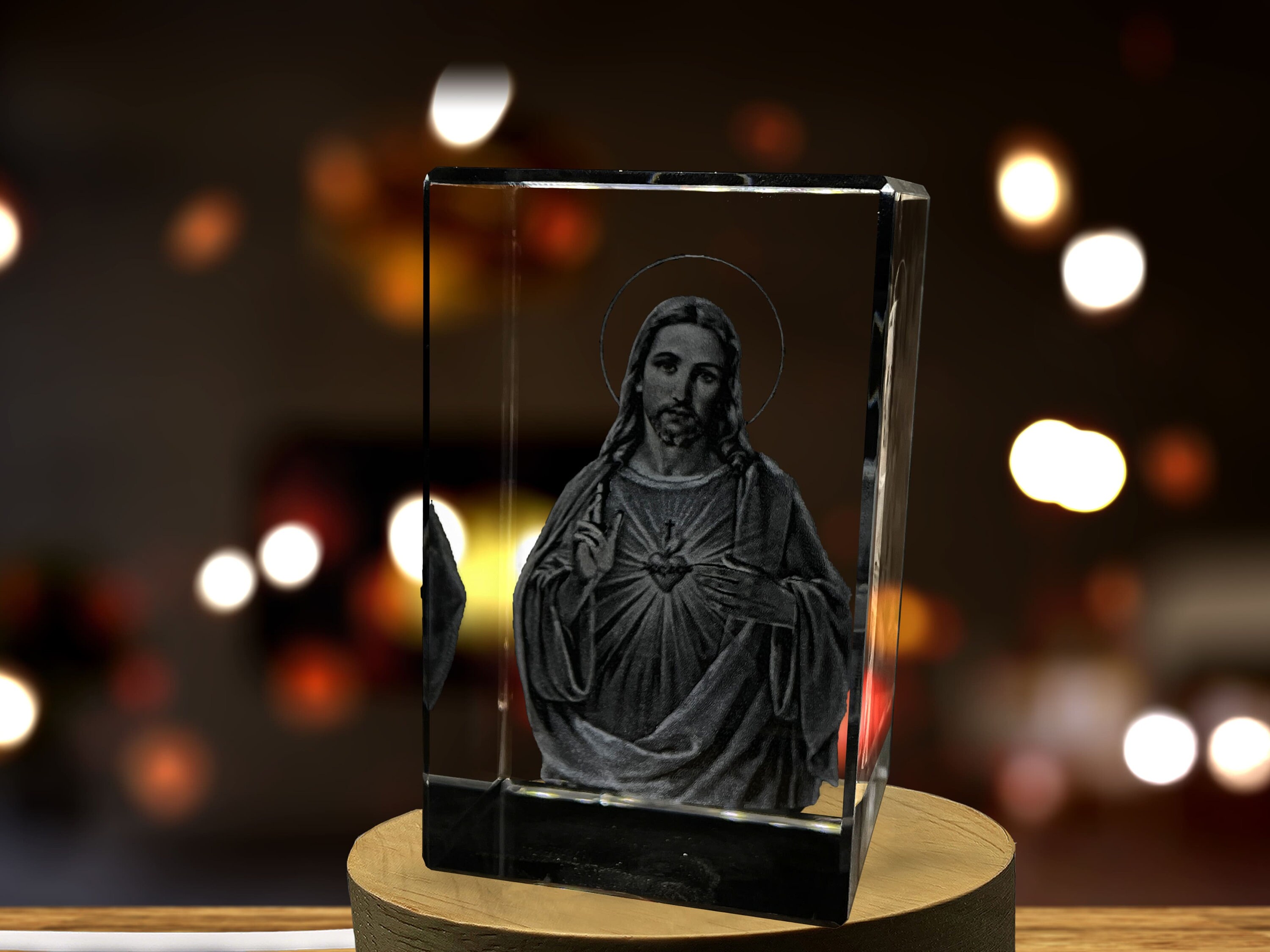 3D Crystal Home Decor Jesus Figurine Statue With LED Light - Trophy ...