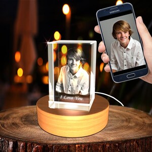 Personalized 3D Photo Engraved Crystal: Unique Memorial Gift - Etsy