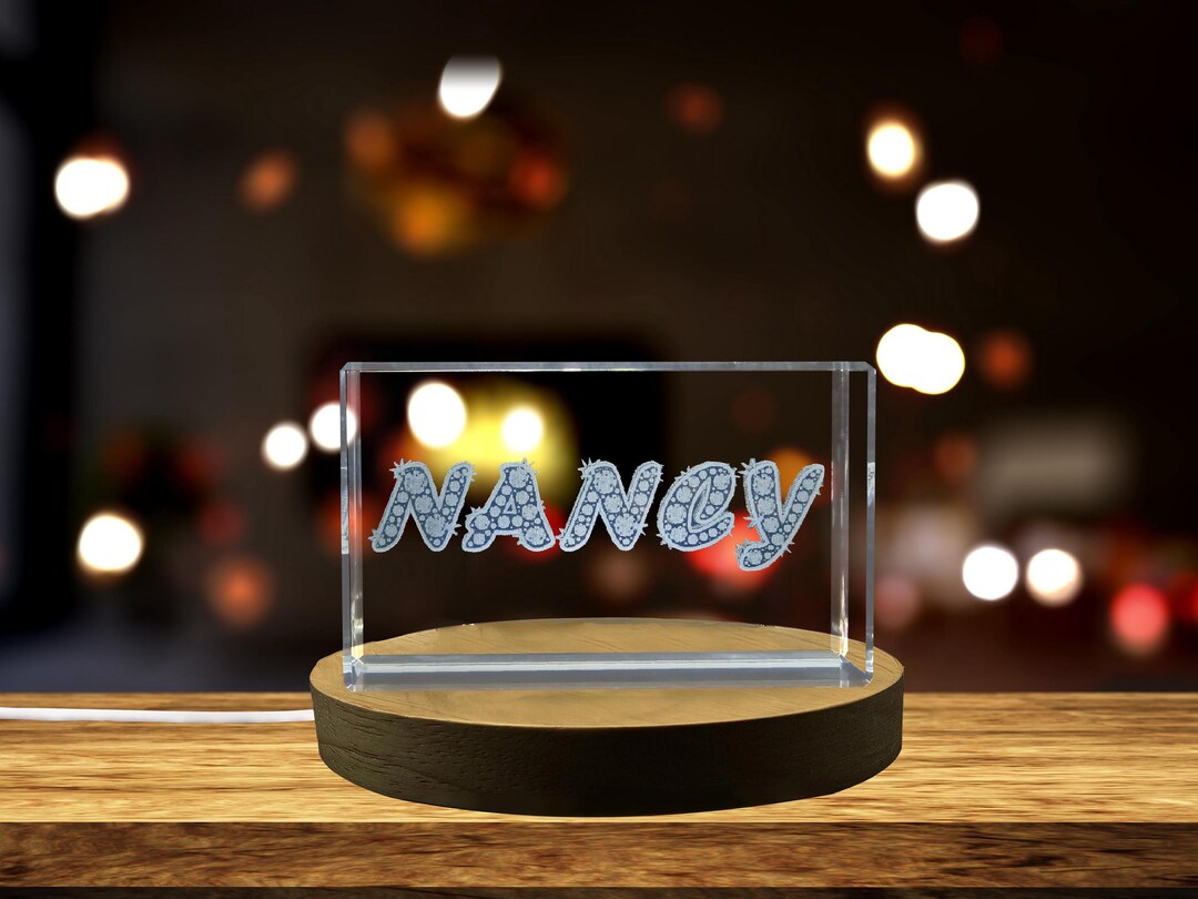 Nancy | Names Art 3D Engraved Crystal - Etsy