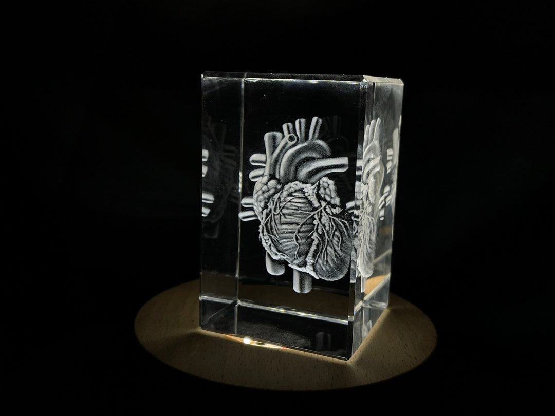 Heart Art 3D Engraved Crystal Keepsake Gift/decor - Etsy