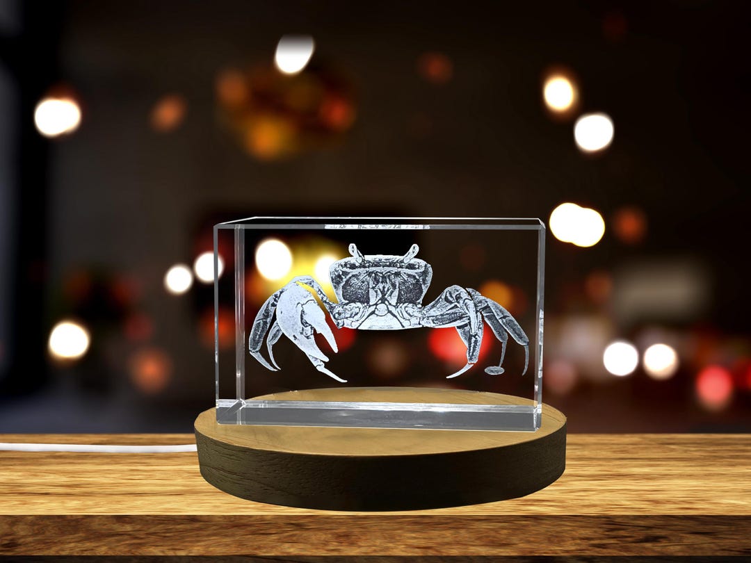 Mangrove Crab 3D Engraved Crystal Figurine – Marine Animal Collectible ...