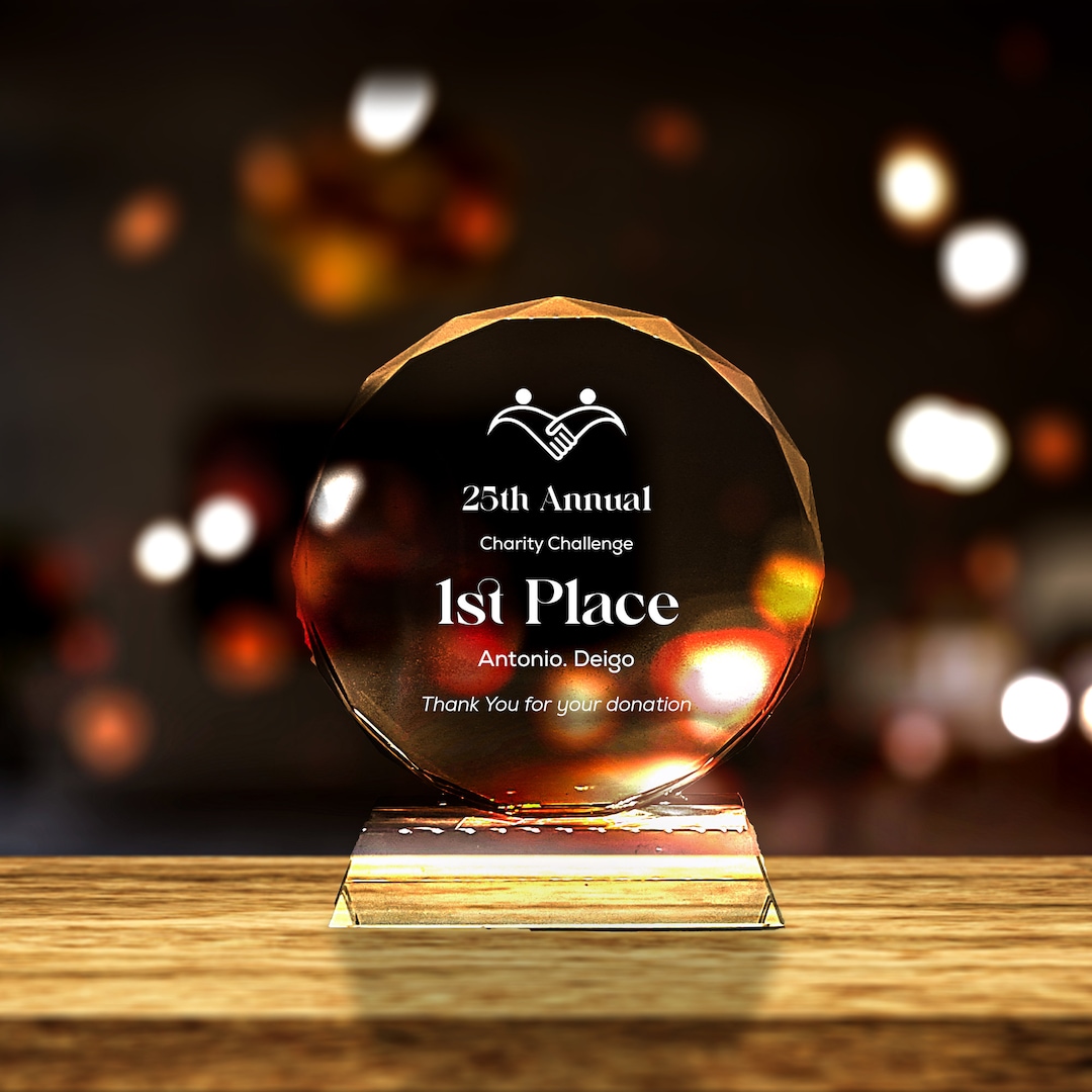 3D Engraved Crystal Recognition Award: Employee of the Month Gift - Etsy