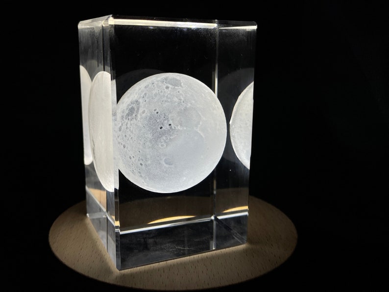 Moon 3D Engraved Crystal Novelty Decor - Etsy