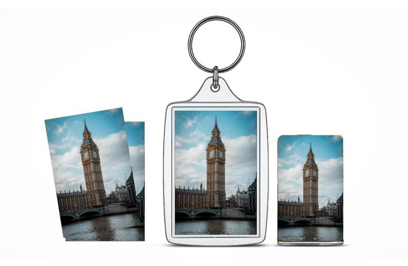 Big Ben Gift Set - London Heritage Keychain Magnet Photo Wallet ...
