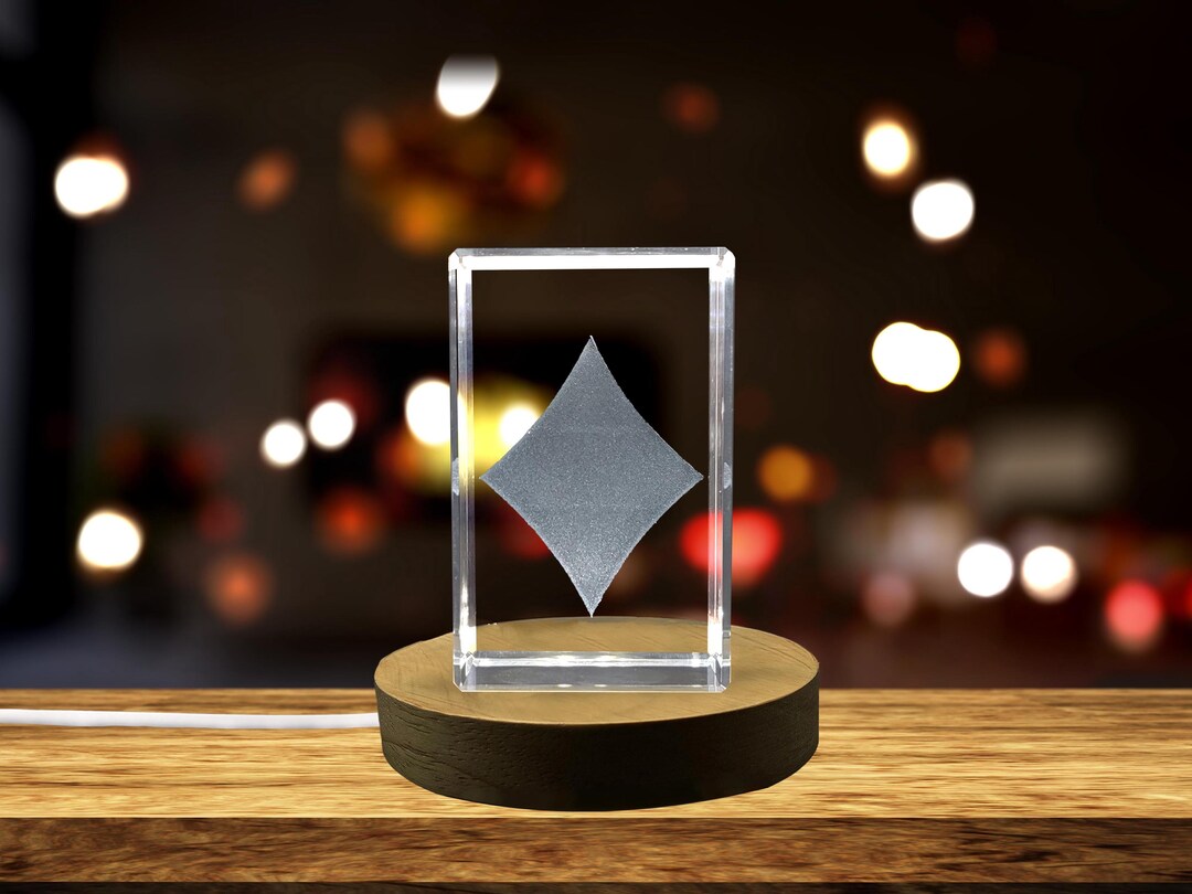 Diamond Card Symbol Game Card - Exquisite 3D Engraved Crystal ...