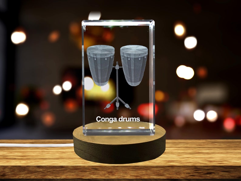 3D Engraved Crystal Conga Drums: Recognition Collectible Music Decor - Etsy