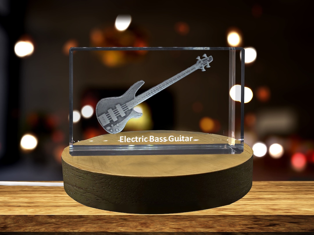 Bass Guitar 3D Engraved Crystal Home Decor Gift - Etsy