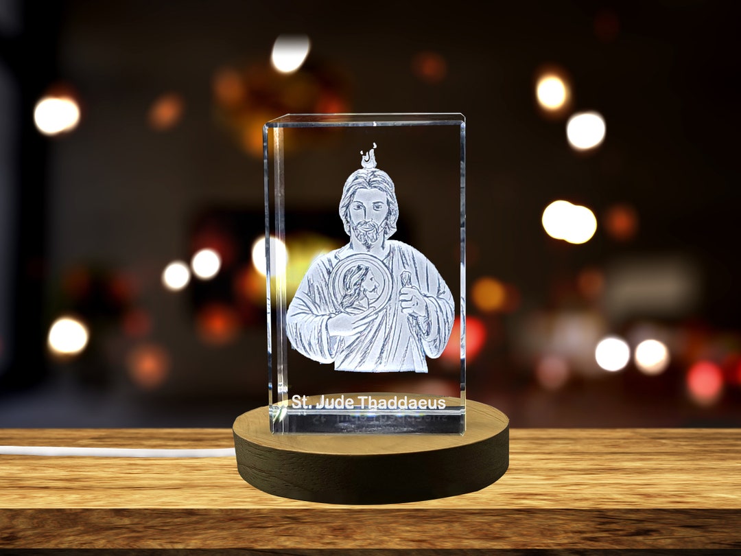 St.jude Thaddaeus | Saint of Hope Enshrined in Crystal | Engraved ...