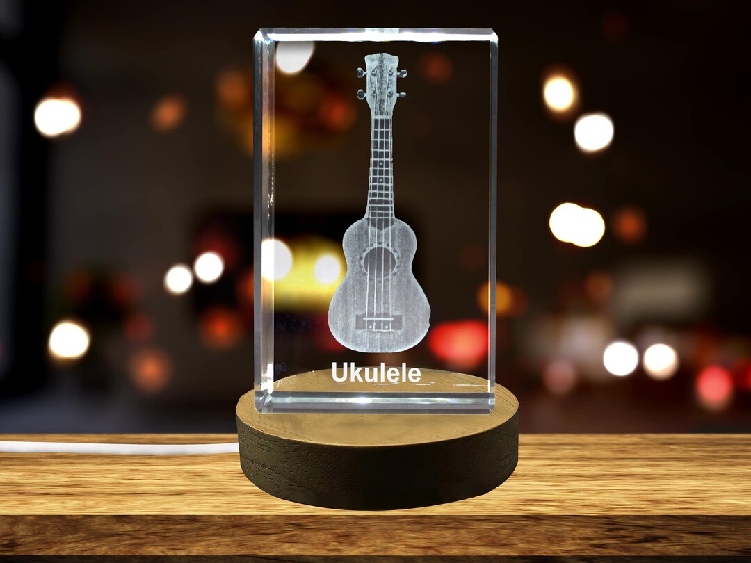 Ukulele 3D Engraved Crystal 3D Engraved Crystal Keepsake/gift/decor ...