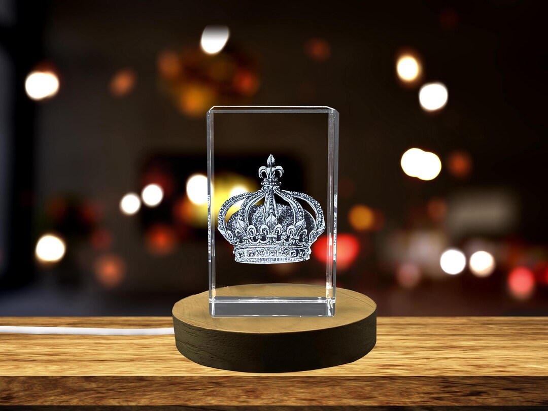 Exquisite 3D Engraved Bourbon Crown Crystal | Royalty Award, Trophy ...