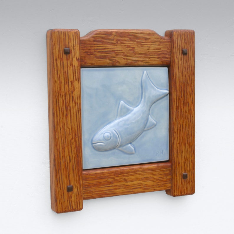 Fish Tile, Bas Relief Tile, Ceramic Wall Art, Handmade Tile, Cubicle ...
