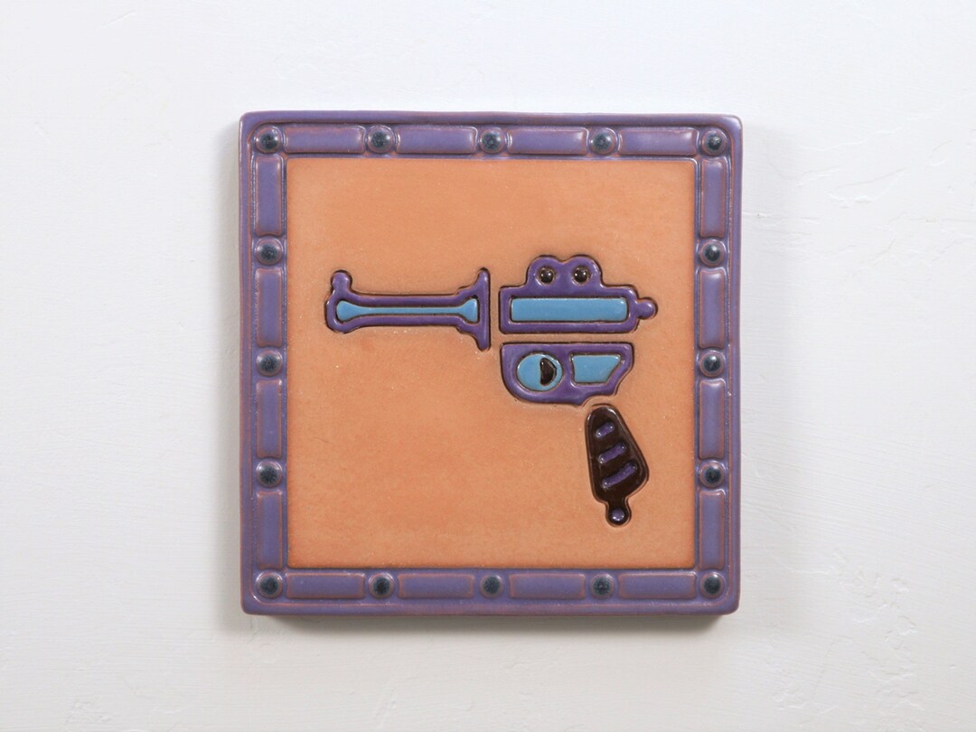 Handmade Ray Gun Ceramic Art Tile, Wall Hanging - Etsy