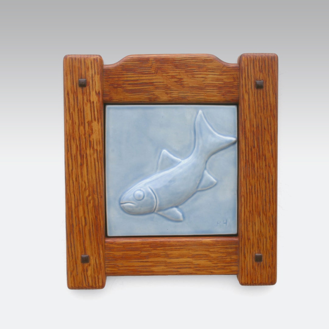 Fish Tile, Bas Relief Tile, Ceramic Wall Art, Handmade Tile, Cubicle ...
