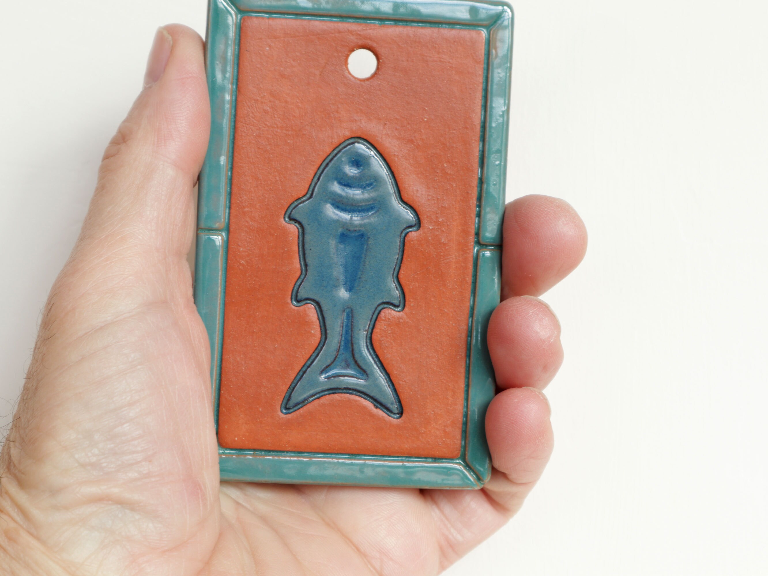 Fish Ornament, Ceramic Wall Art, Office and Cubicle Decor, Wall Tile ...