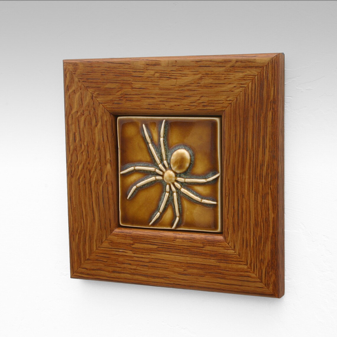 Ceramic Art Tile, Framed Spider Tile, Relief Art Tile, Ceramic Wall Art ...