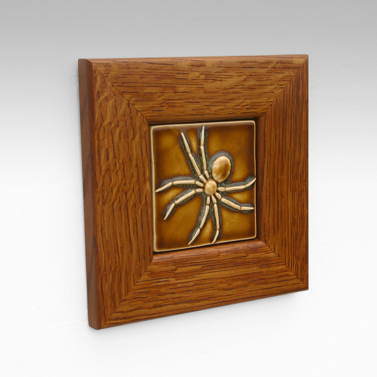 Ceramic Art Tile, Framed Spider Tile, Relief Art Tile, Ceramic Wall Art ...