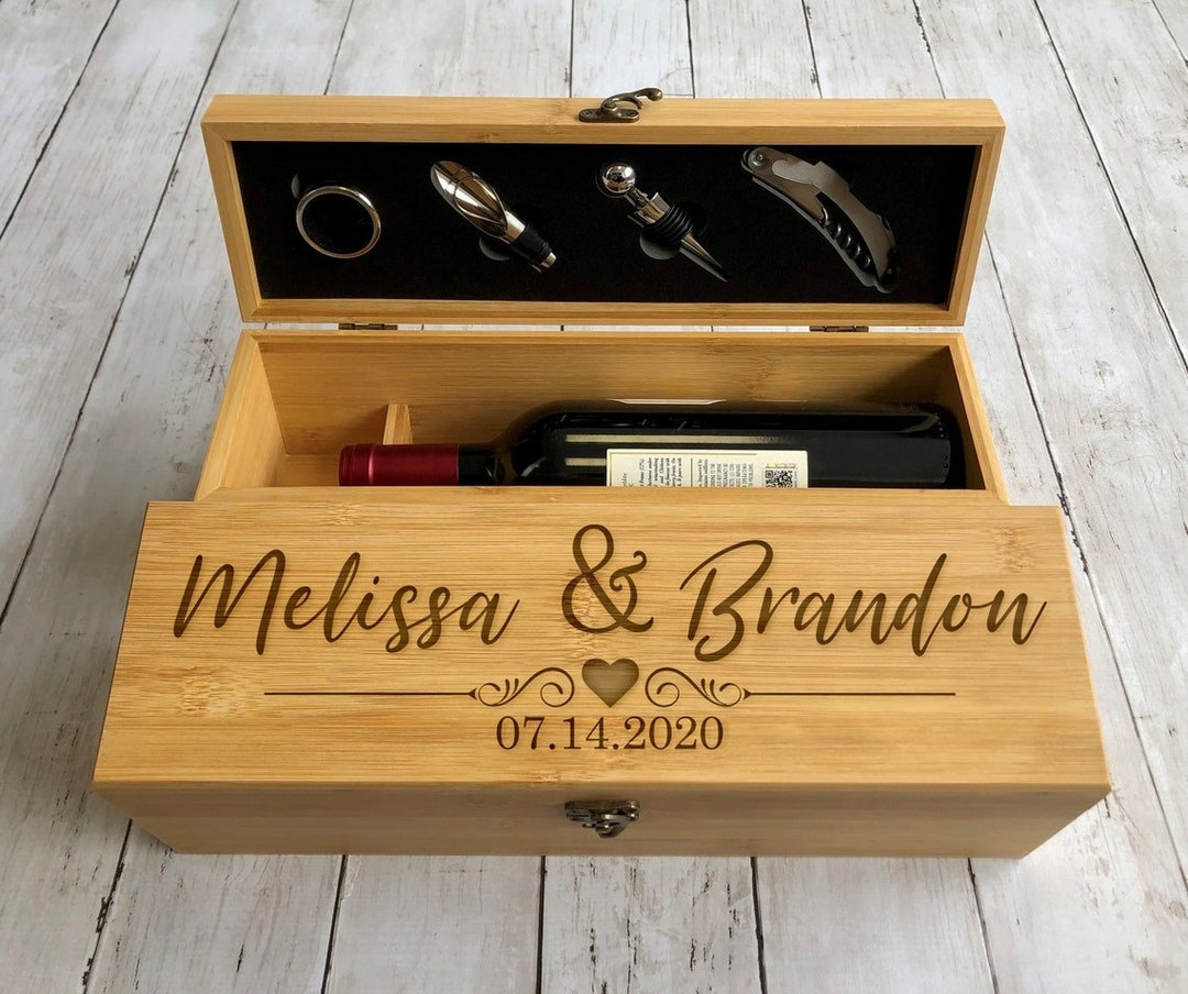 Wooden Wine Box Wine Box Wedding Wine Box Wedding Gift for - Etsy
