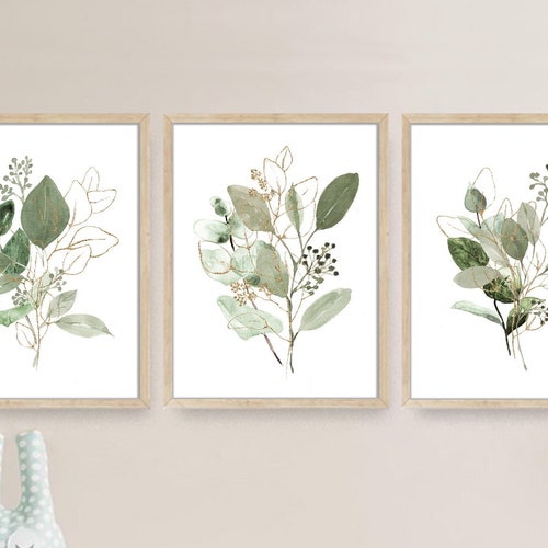 Greenery Art Set Eucalyptus Prints Download Set of 3 - Etsy