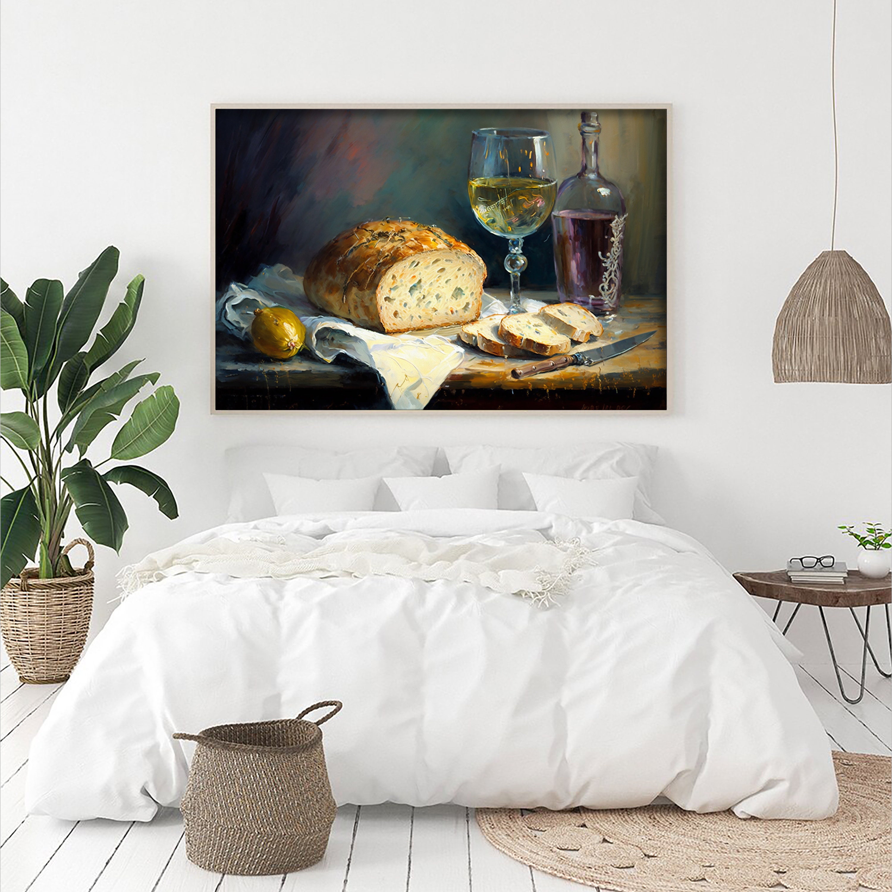 Farmhouse Art Print Italian Rustic Kitchen Painting Bread - Etsy
