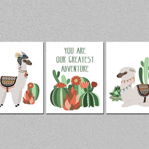 Llama and Cactus Printable Nursery Art Set, You Are Our Greatest ...