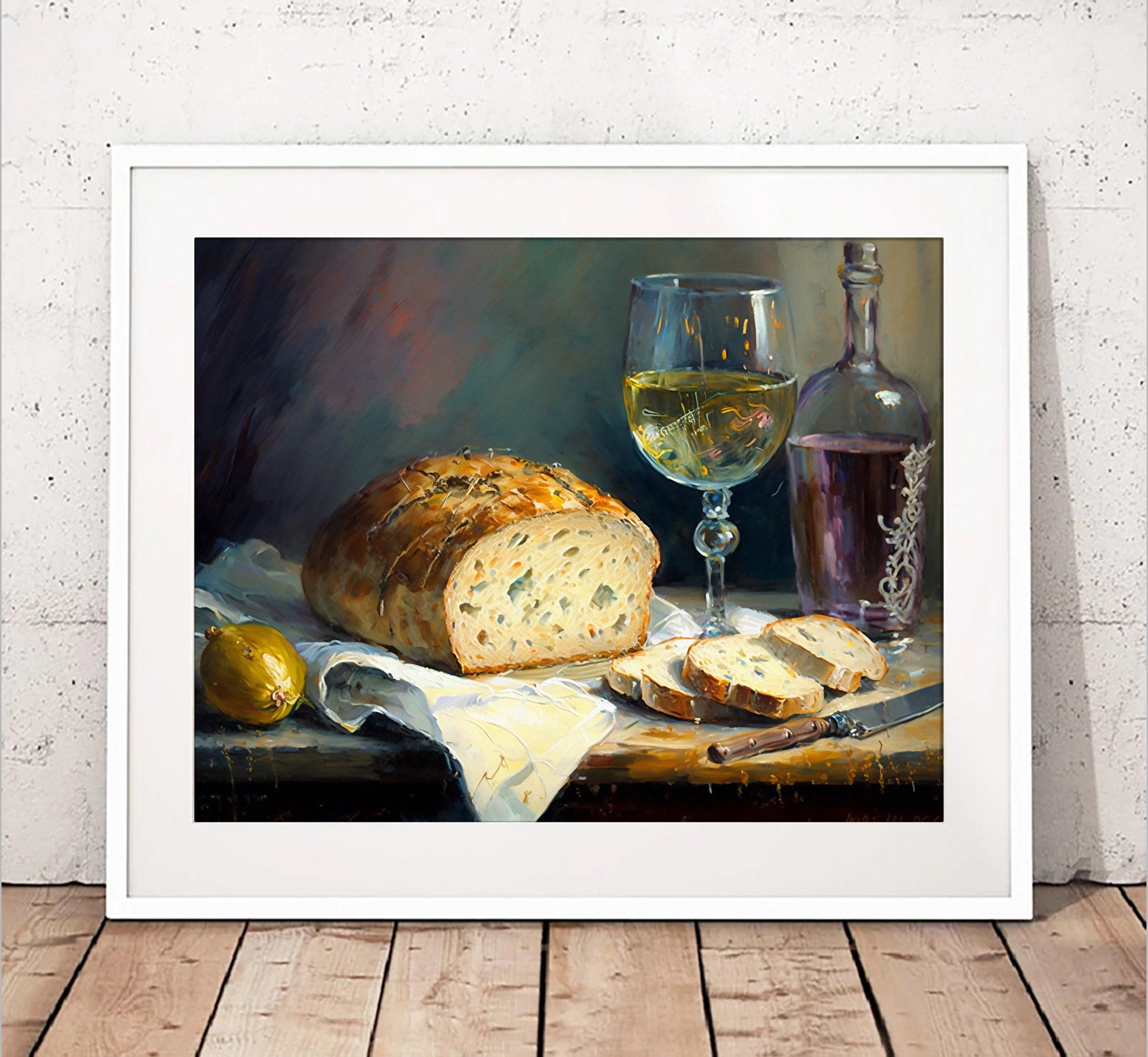 Farmhouse Art Print Italian Rustic Kitchen Painting Bread - Etsy