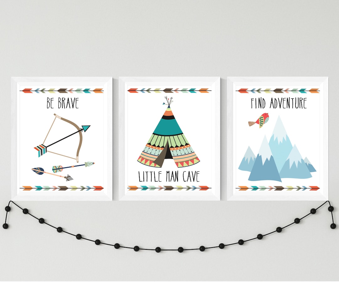 Tribal Woodland Nursery or Playroom Printable Wall Art Little - Etsy
