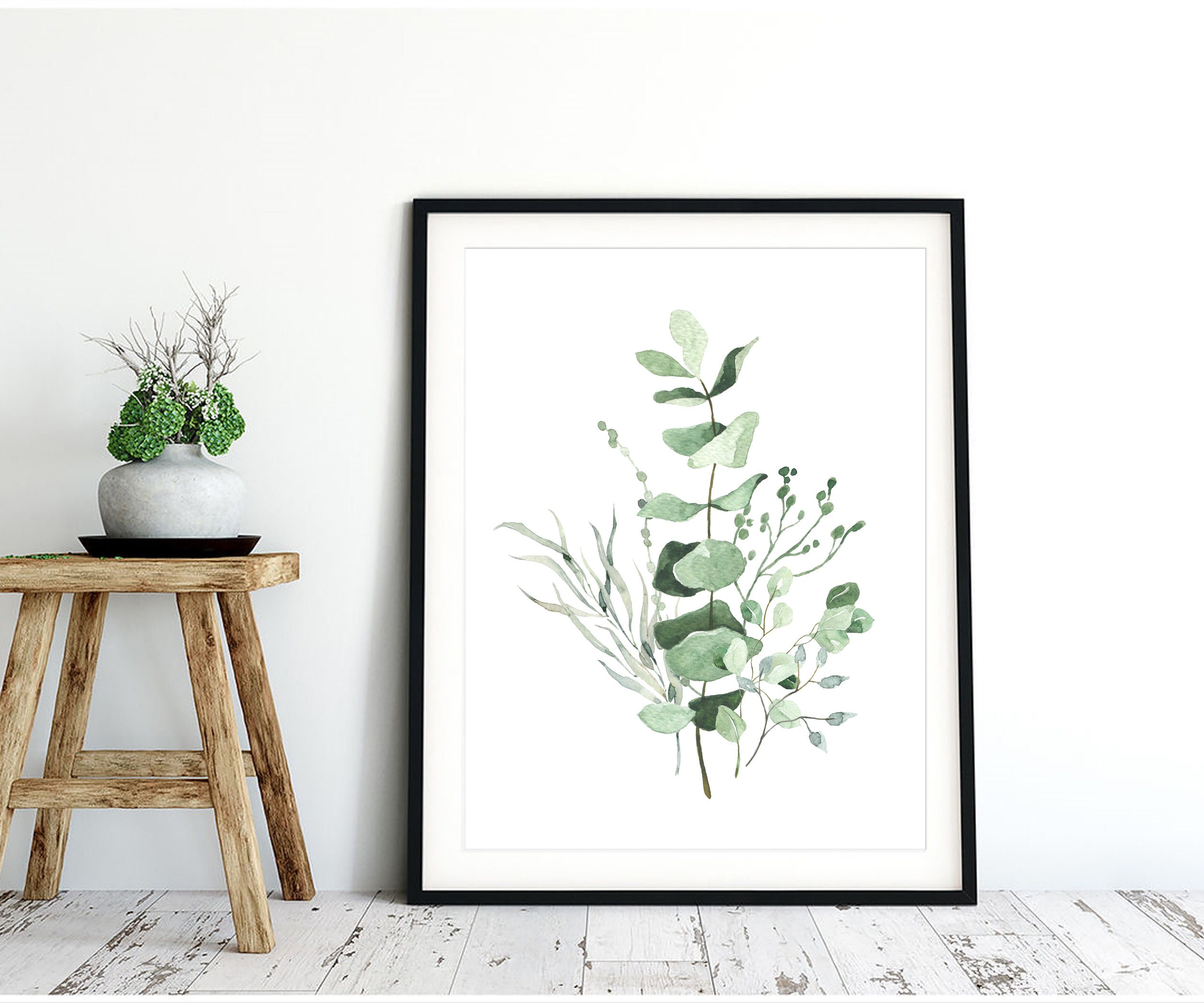 Greenery art set eucalyptus prints Download set of 3 | Etsy