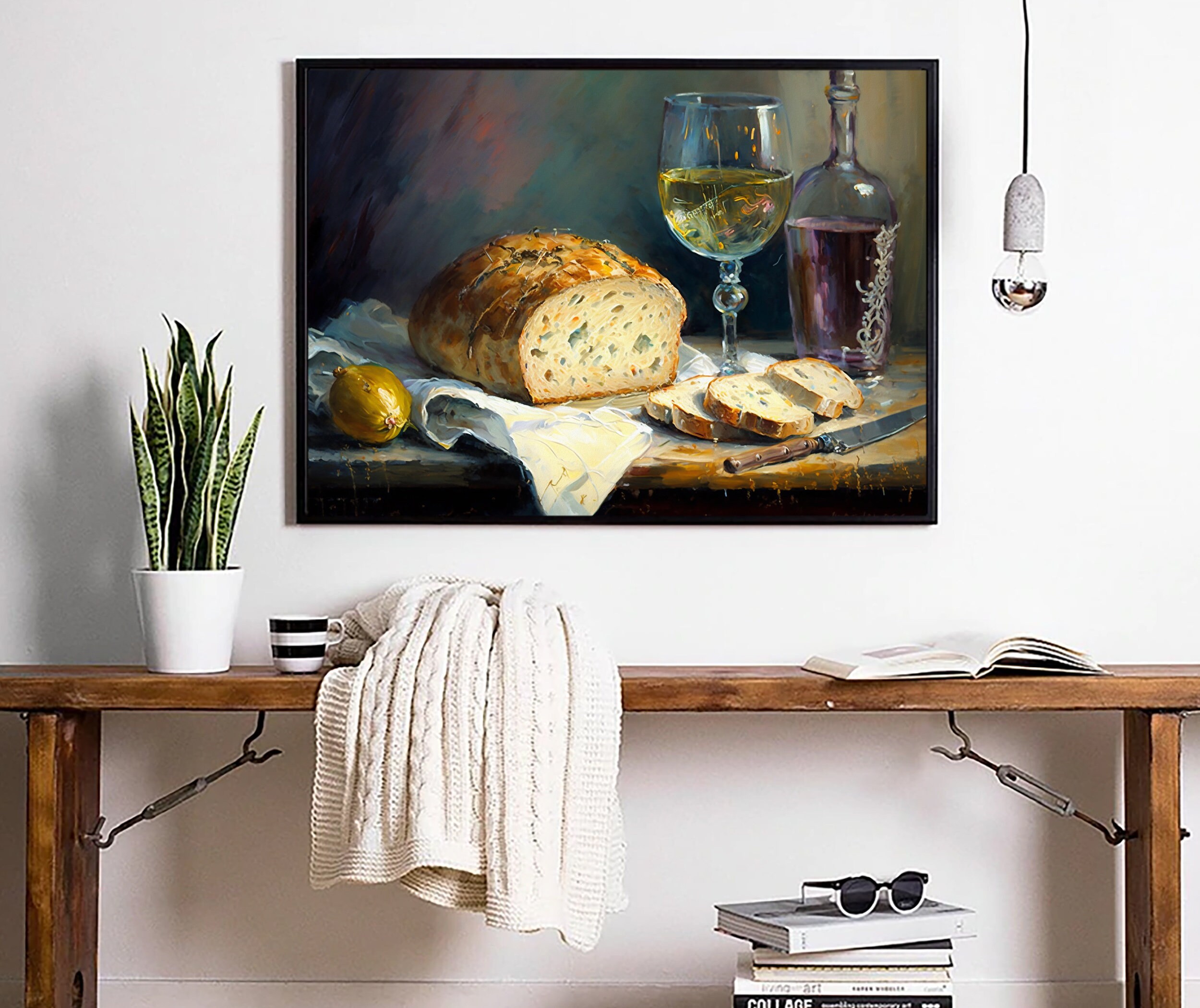 Farmhouse Art Print Italian Rustic Kitchen Painting Bread - Etsy