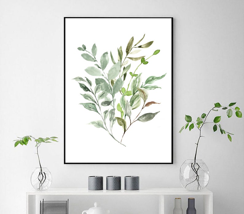 Greenery Prints Art Set of 2 Botanical Printable Wall Art - Etsy