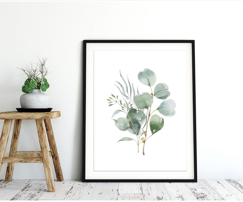 Greenery art set eucalyptus prints Download set of 3 | Etsy