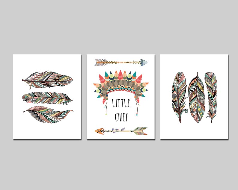 Tribal Woodland Nursery or Playroom Printable Wall Art Little - Etsy