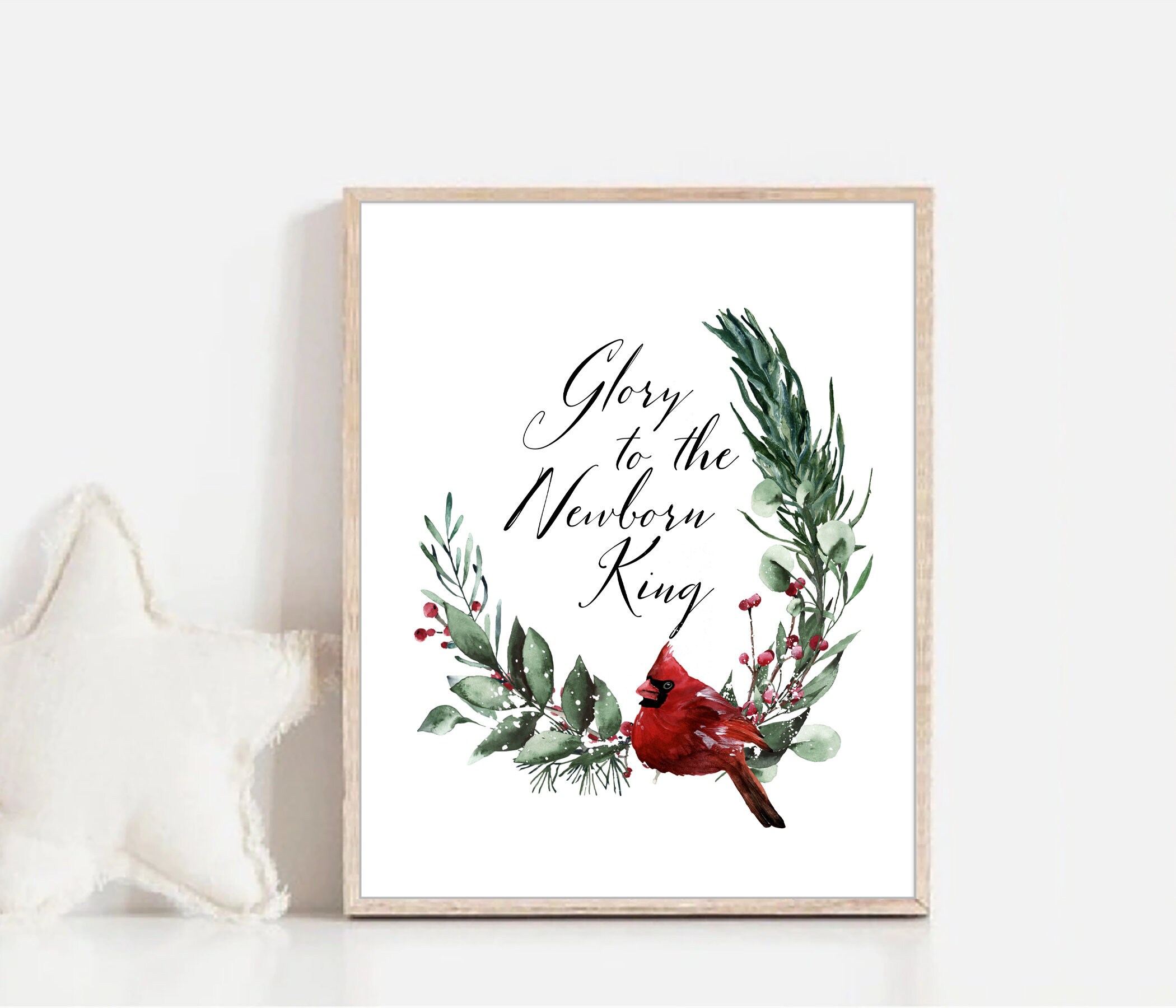 Glory to the Newborn King Printable Christmas Wall Art | Etsy