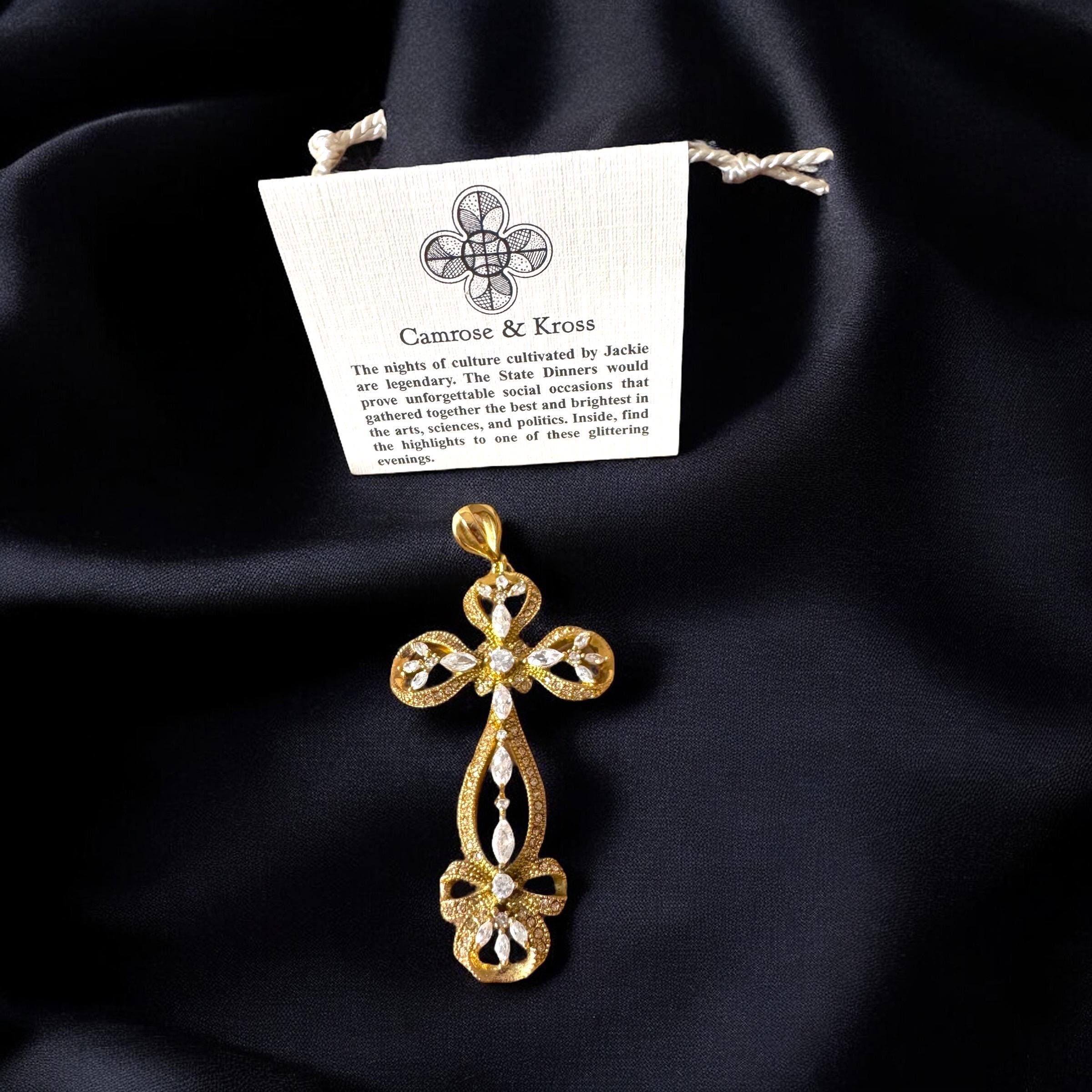 Jacquelyn Kennedy Gold-toned Cross Pendant by Camrose & Kross – Cubic ...