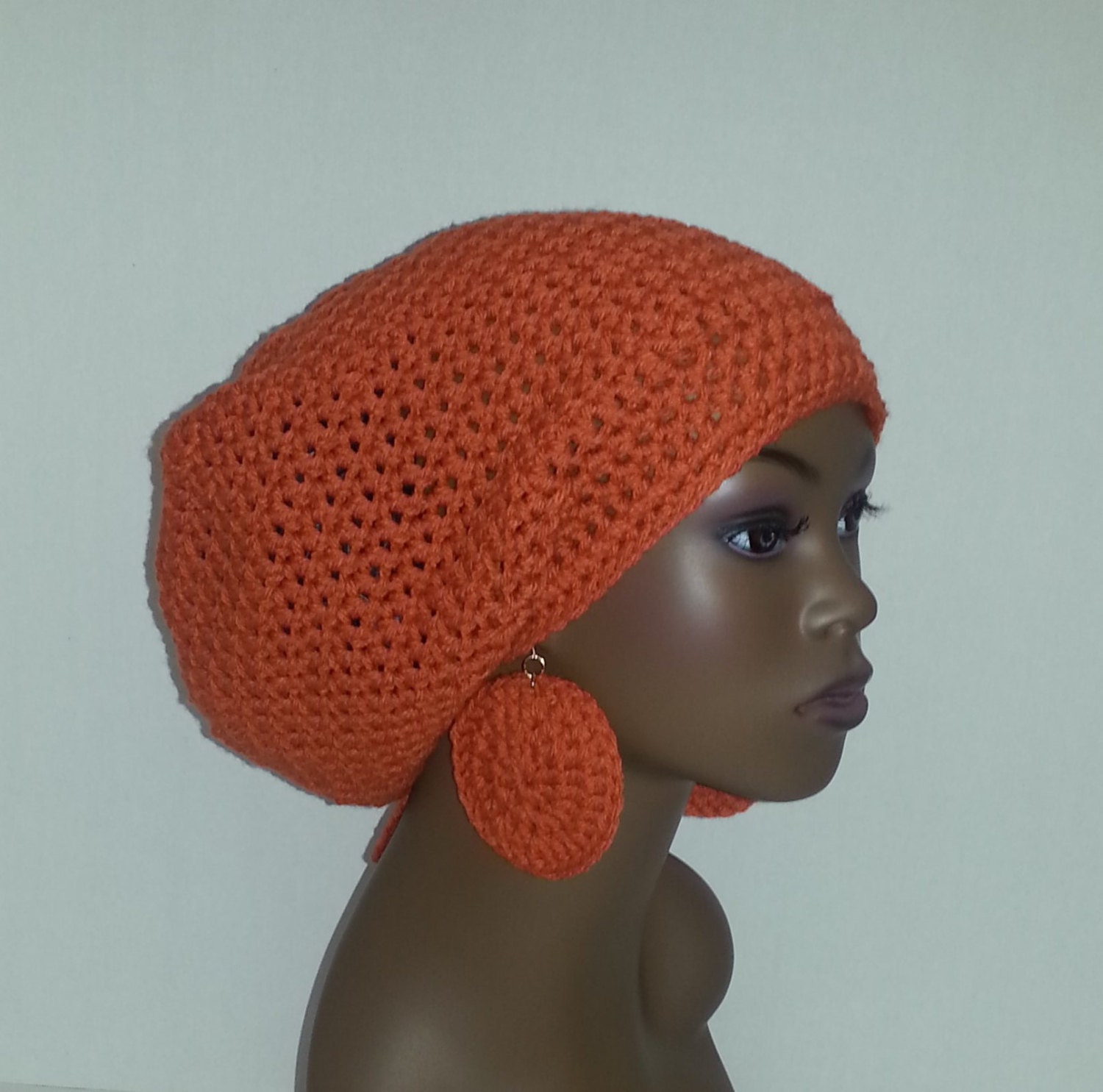 Crochet Rasta Tam with Drawstring and Optional Earrings | Etsy