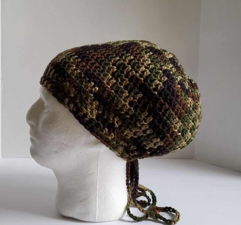 Camouflage Crochet Dreadlock Tam Medium or Large Dread Cap - Etsy