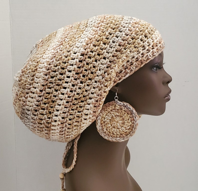 Crochet Dreadlock Tam Hat Loc Cap With Drawstring Optional - Etsy