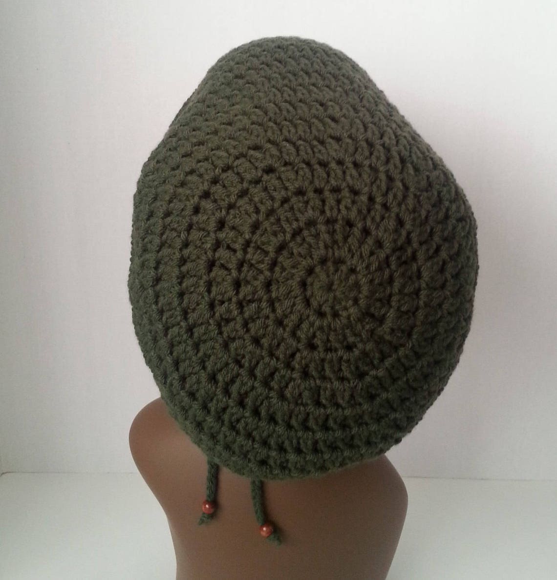 Crochet Tam With Drawstring Optional Earrings Large Rasta - Etsy