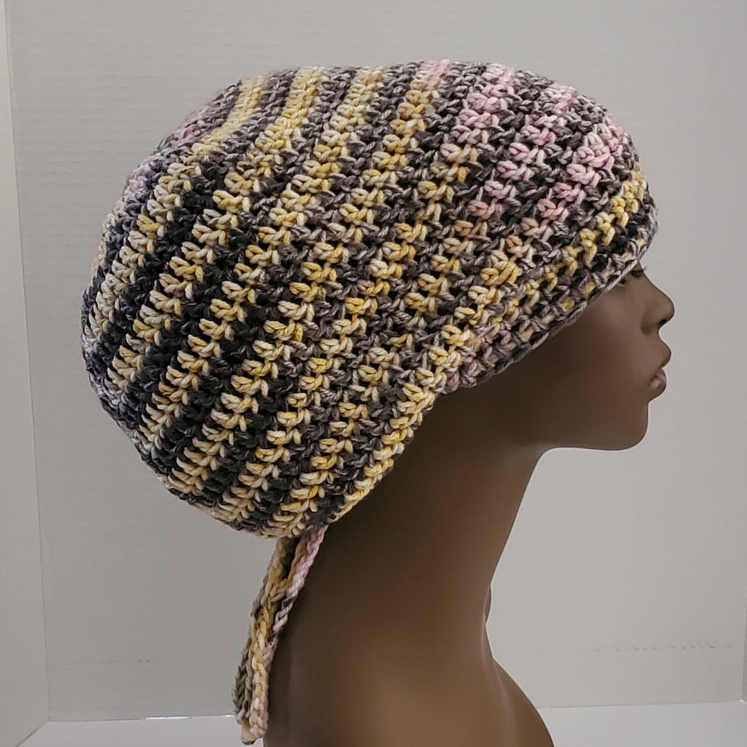 Ready to Ship Crochet Dreadlock Tam Hat Cap With Drawstring, Pink ...