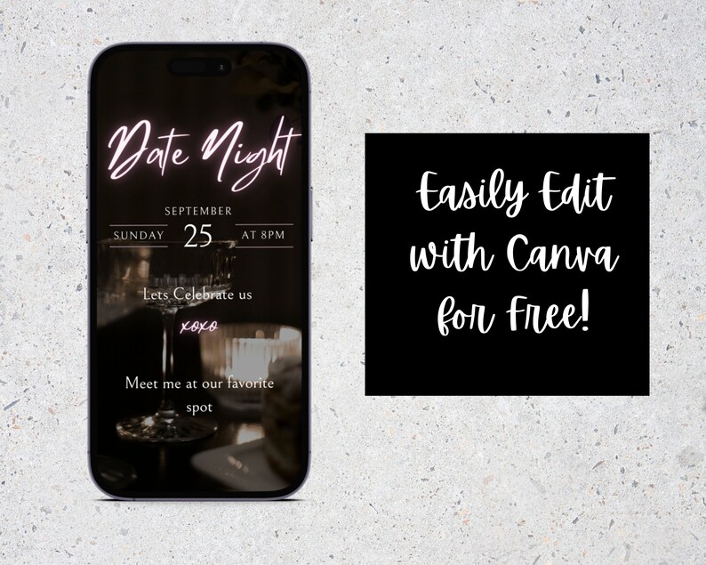 Dinner Date Night Invitation for Couples, Friends, Date Night Digital ...