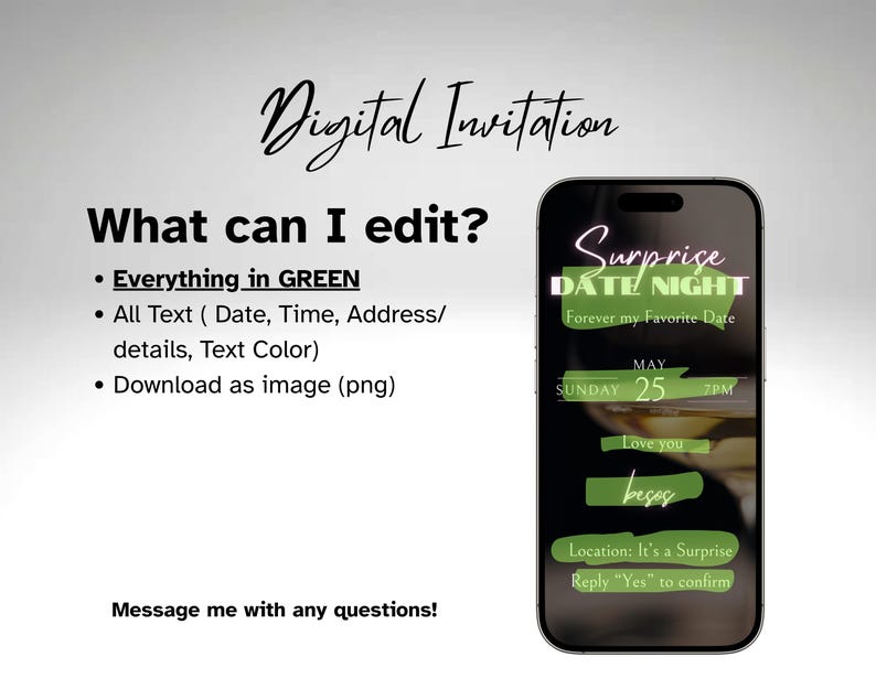 Cute Surprise Date Night Invitation, Anniversary, Special Event Dinner ...